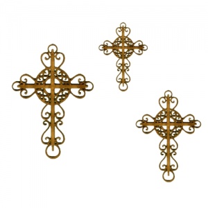 Curlicue Flourish Cross - MDF Wood shape